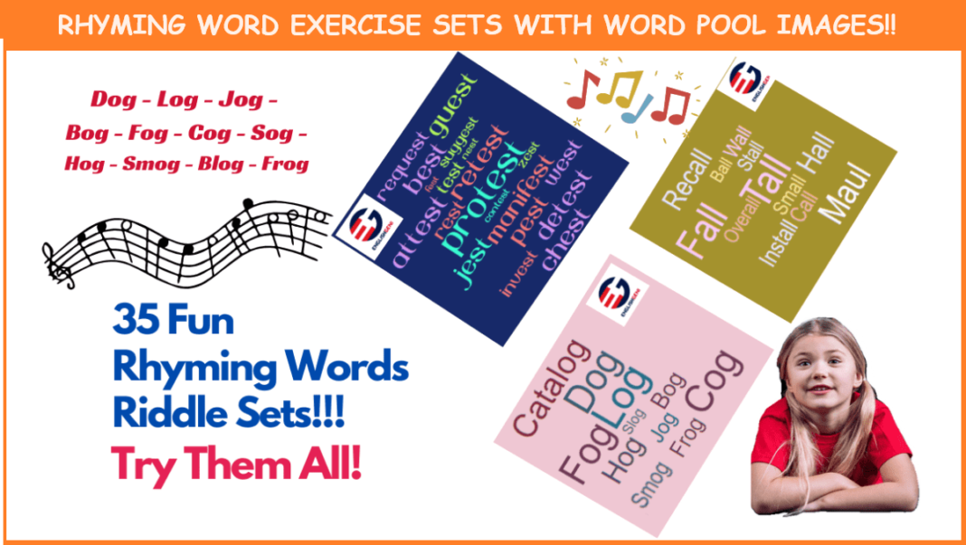 50 Rhyming Words Exercises with Picture Puzzles - English Learning ...
