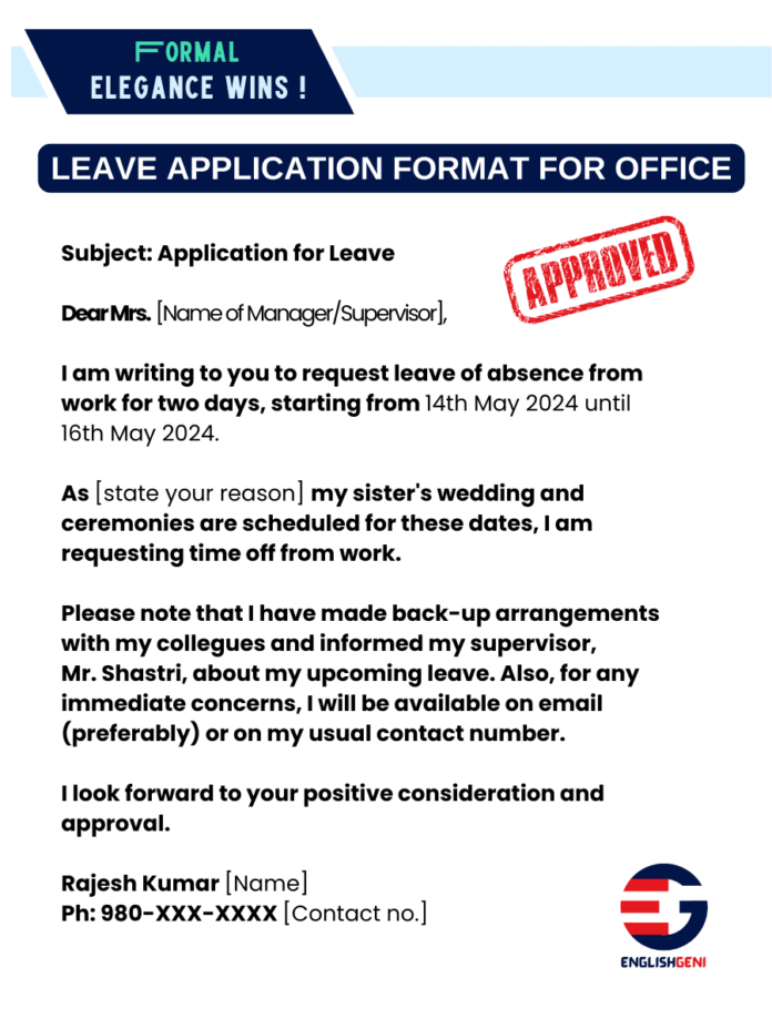 Leave Application for Office: 7 Situations, Legalities, and Sample ...