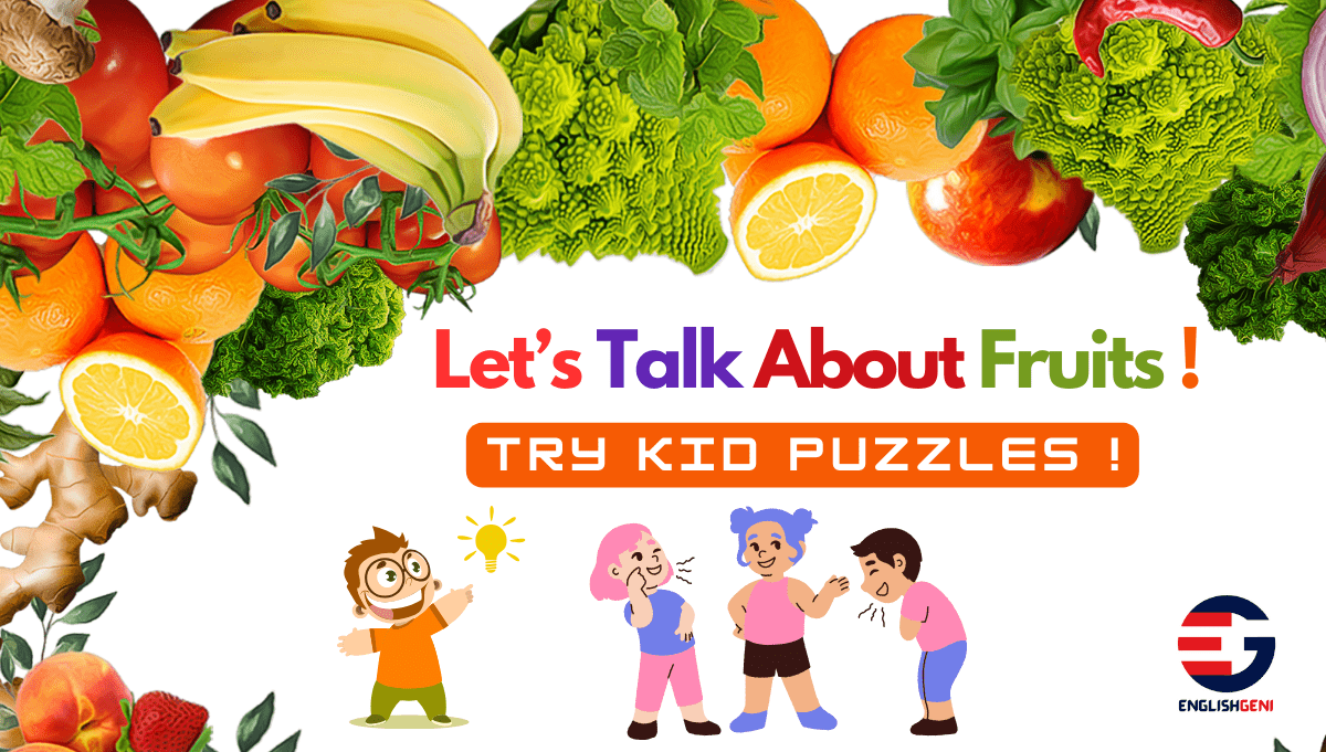 10 Fruits Name & Easy Smart Kid Puzzles - English Learning Supercharged