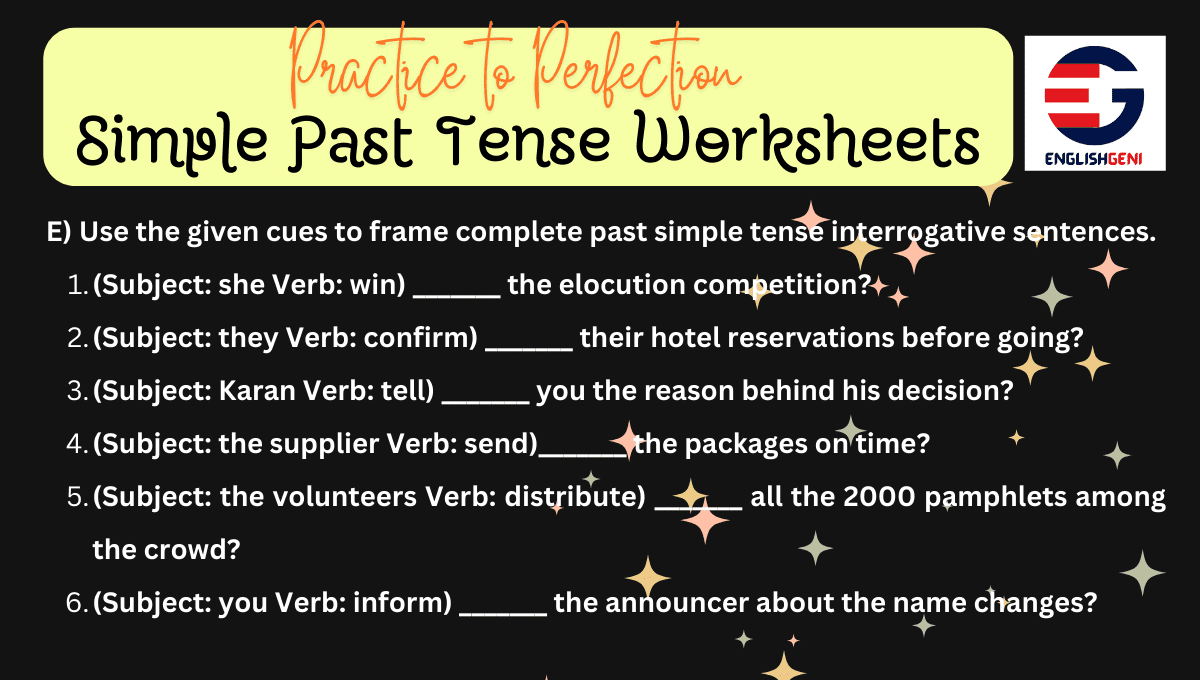 5 Simple Past Tense Worksheet Sets with Answer Keys - English Learning ...