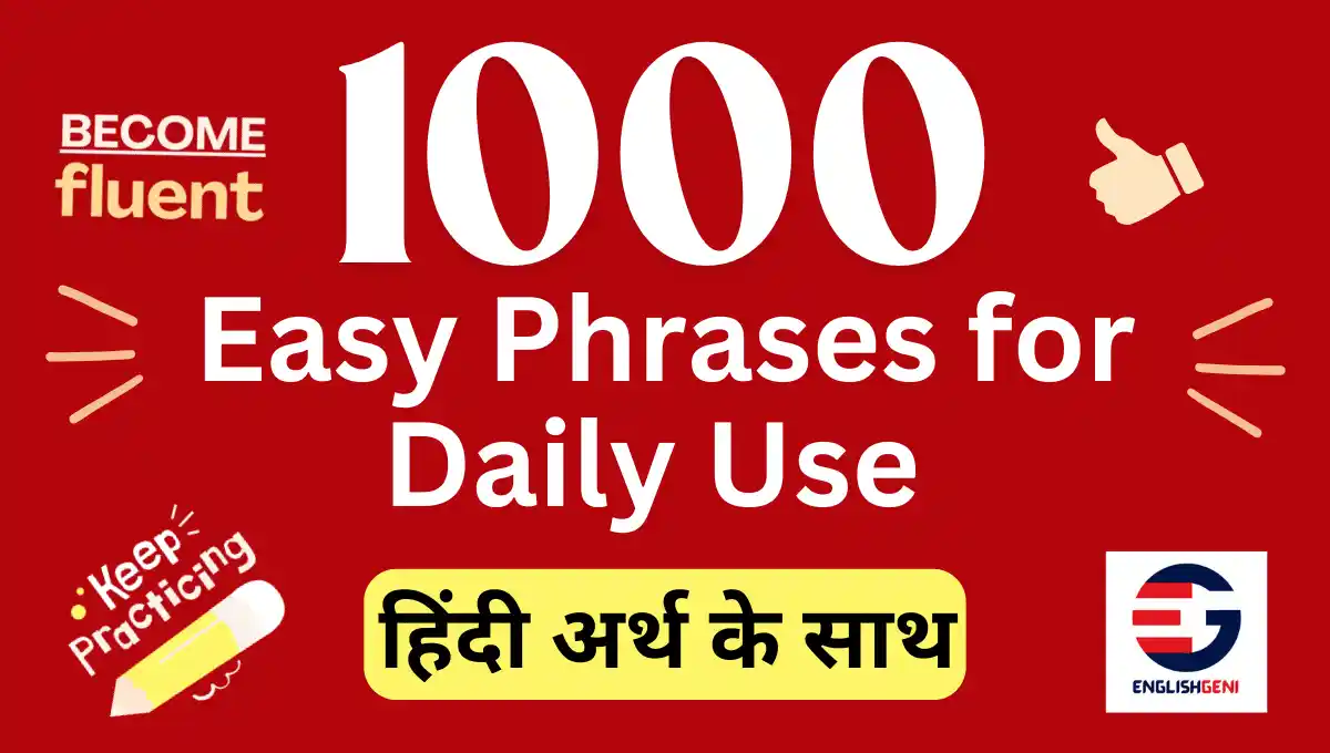1000 Everyday English Phrases with Hindi Translations - English ...